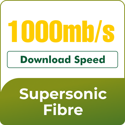 Supersonic Fibre | 1000Mbps Download | 115Mbps Upload Speed
